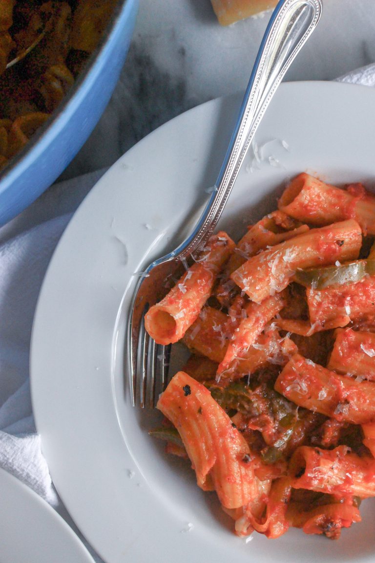 Baked Sausage and Three Pepper Pasta • Mandy Jackson
