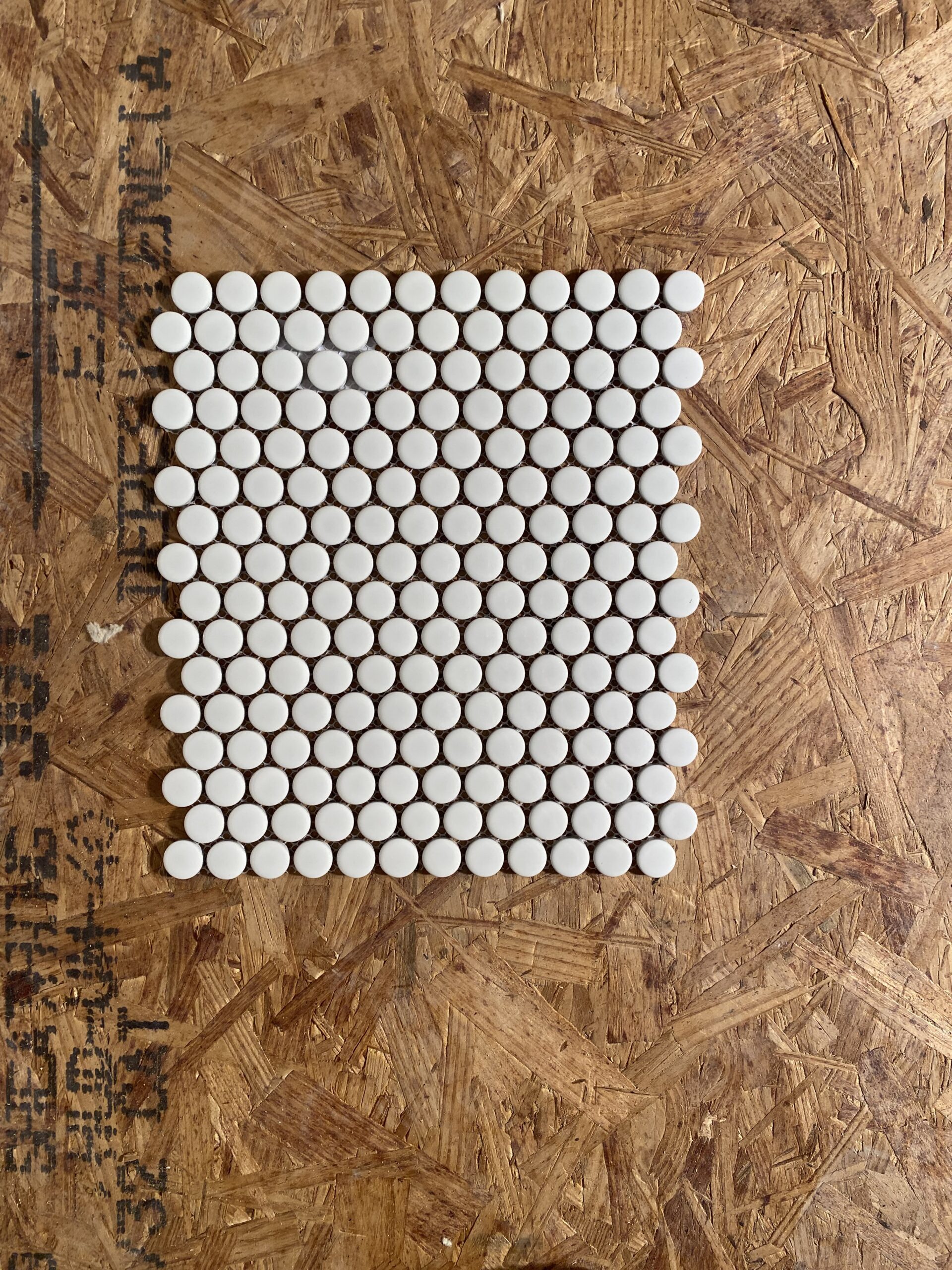 DIY Vintage-Inspired Patterned Penny Tile Bathroom Floor • Mandy Jackson