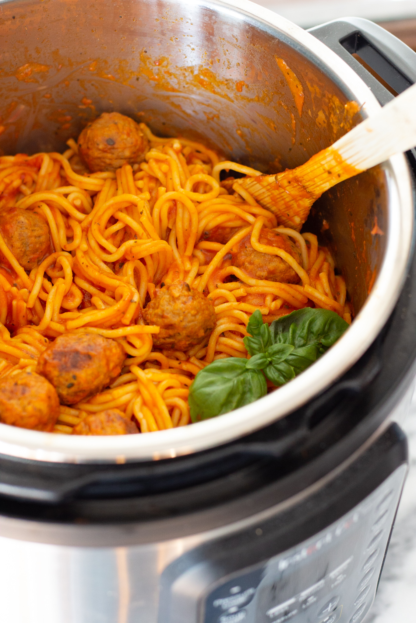 Instant Pot Spaghetti + Meatballs • Mandy Jackson